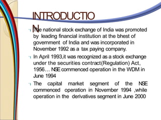 ppt on NSE.pptx NATIONAL STOCK EXCHANGE | PPTX