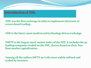 ppt on NSE and trading pattern 02.ppsx re | PPSX