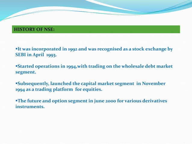 ppt on NSE and trading pattern 02.ppsx re | PPT