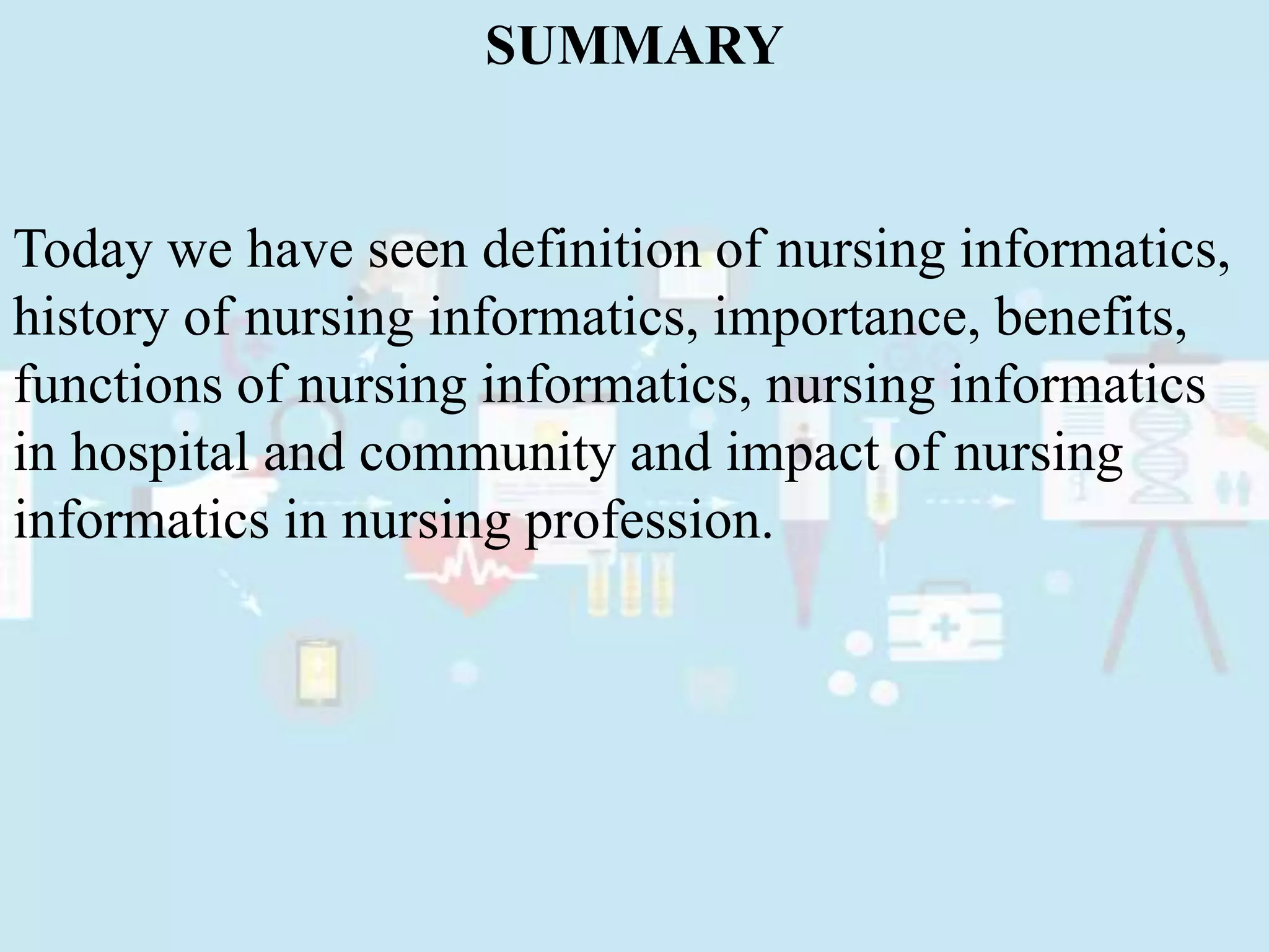 Ppt on nursing informatics | PPTX
