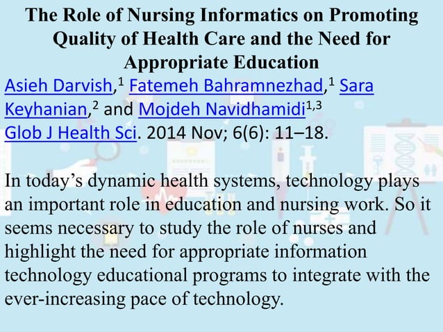 Ppt on nursing informatics | PPTX | Healthcare Industry | Industries