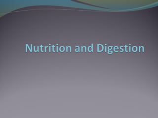 Ppt on nutrition and digestion | PPT