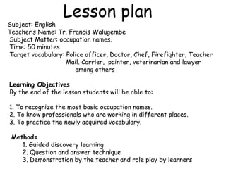 OCCUPATION NAMES - for elementary school | PPTX