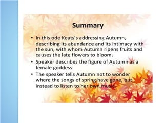 PPT ON ODE TO AUTUMN by piyush k Verma.j | PDF