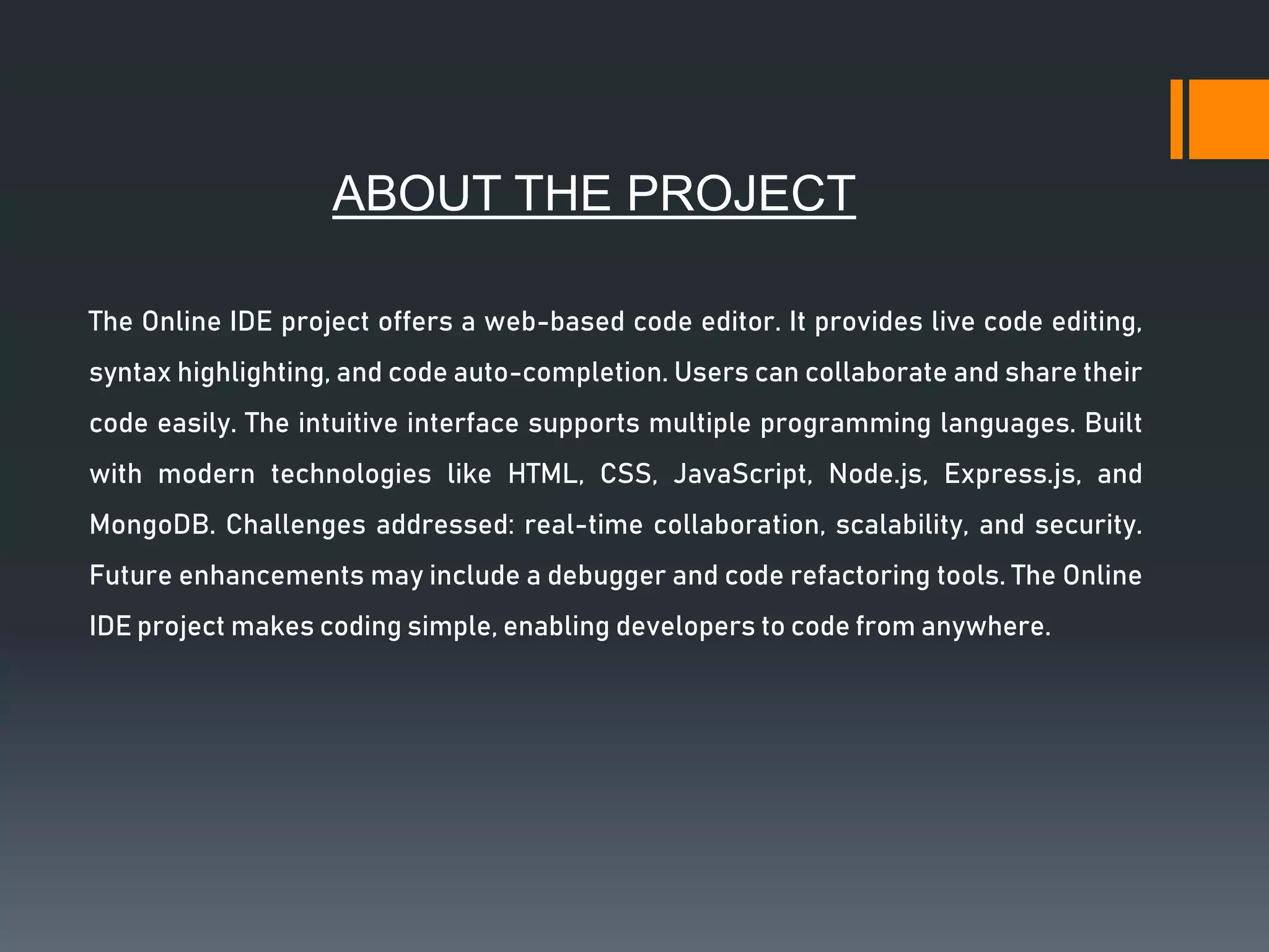 ppt on Online IDE.pptx | Web Development | Internet