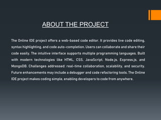 ppt on Online IDE.pptx | Web Development | Internet