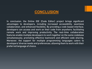 ppt on Online IDE.pptx | Web Development | Internet