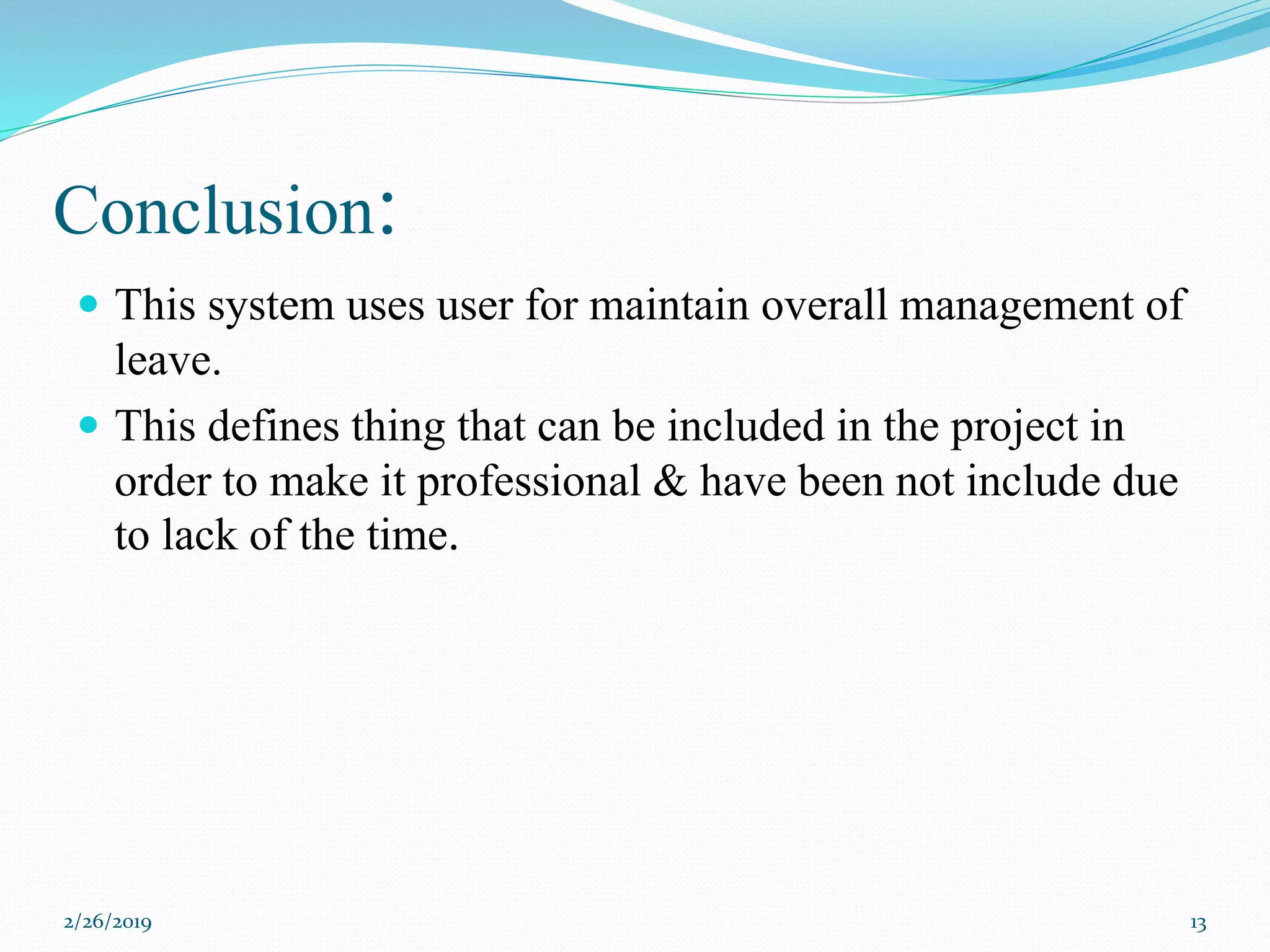 Ppt on online leave planner | PPT