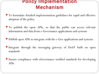 Policy on Open Application Programming Interfaces (APIs) | PPT