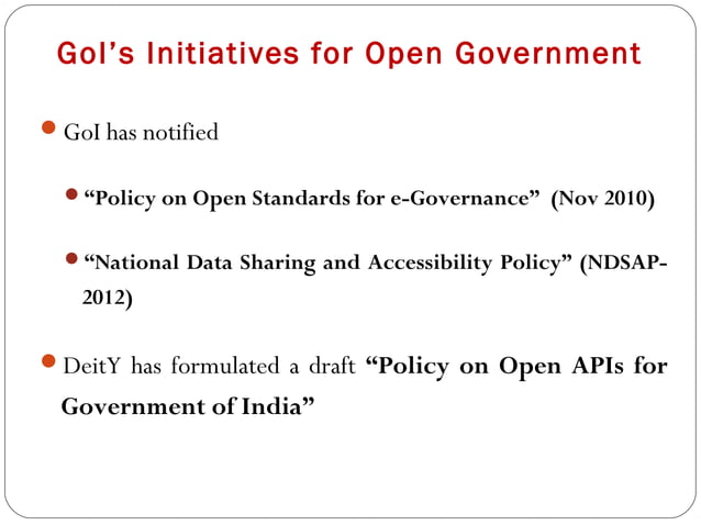 Policy on Open Application Programming Interfaces (APIs) | PPT