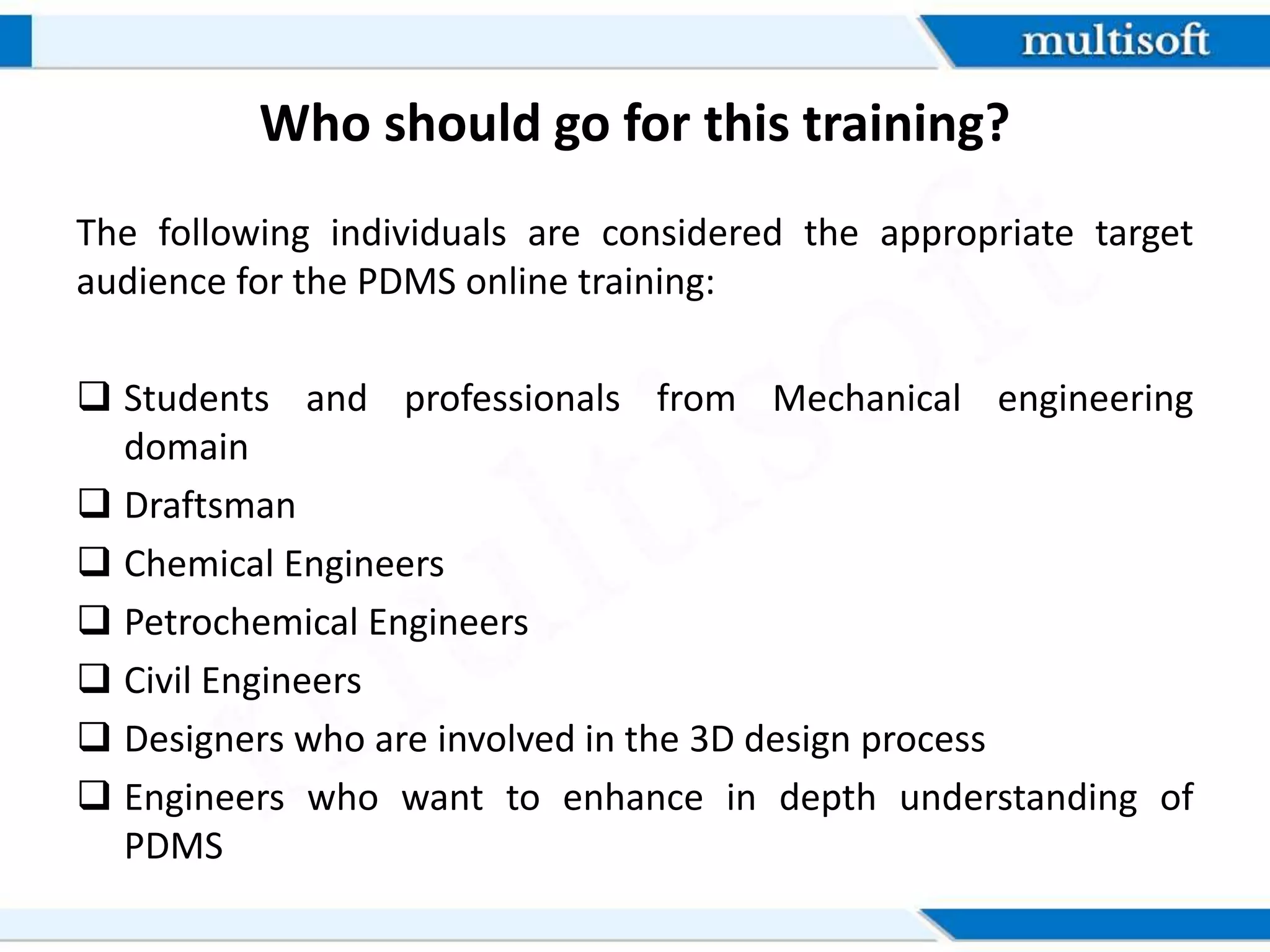 PDMS Courses | PPTX