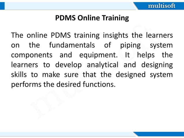 PDMS Training Courses | PPTX