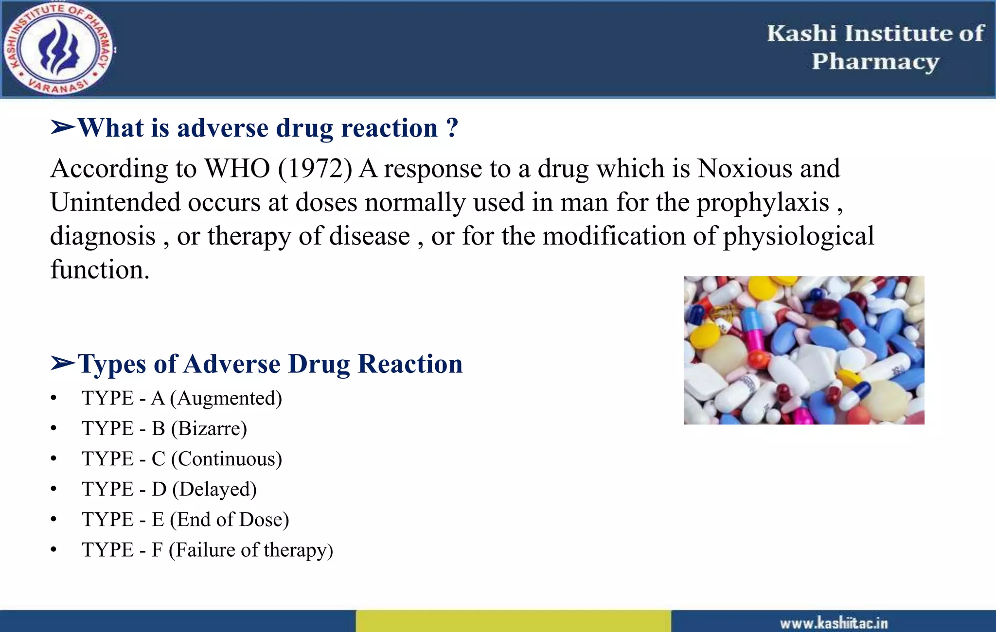 Adverse Drug Reaction (ADR) Pharmacovigilance | PPT