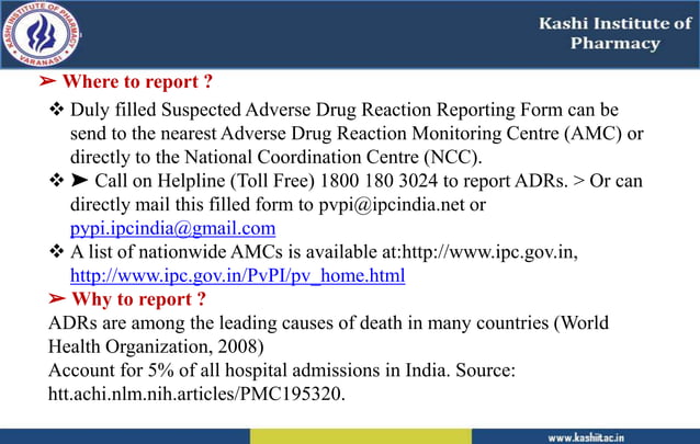 Adverse Drug Reaction (ADR) Pharmacovigilance | PPTX