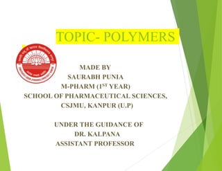 PPT ON POLYMERS.pptx | Chemistry | Science