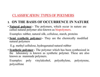 PPT ON POLYMERS.pptx | Chemistry | Science