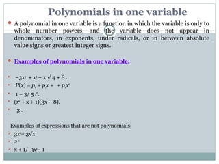 Ppt on polynomial | PPT