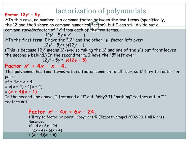 Ppt on polynomial | PPT