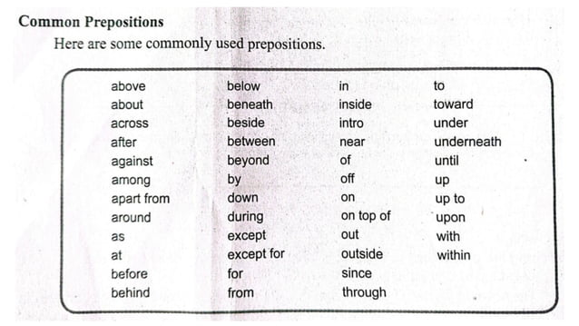 PPT on Prepositions.pptx identify preposition in a sentence | PPTX