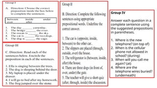 PPT on Prepositions.pptx identify preposition in a sentence | PPT