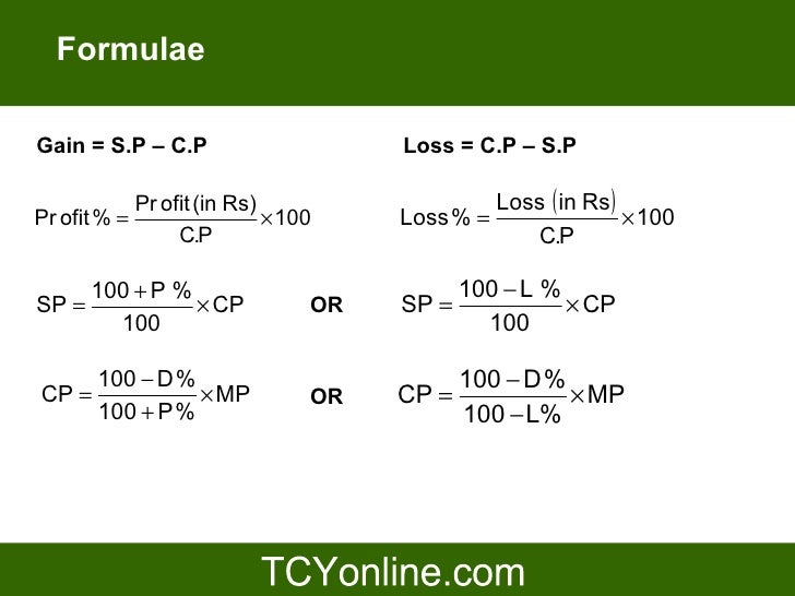 PPT On Profit And Loss By Tcyonline For CAT 2009 PPT On Profit And Loss By Tcyonline For CAT 2009
