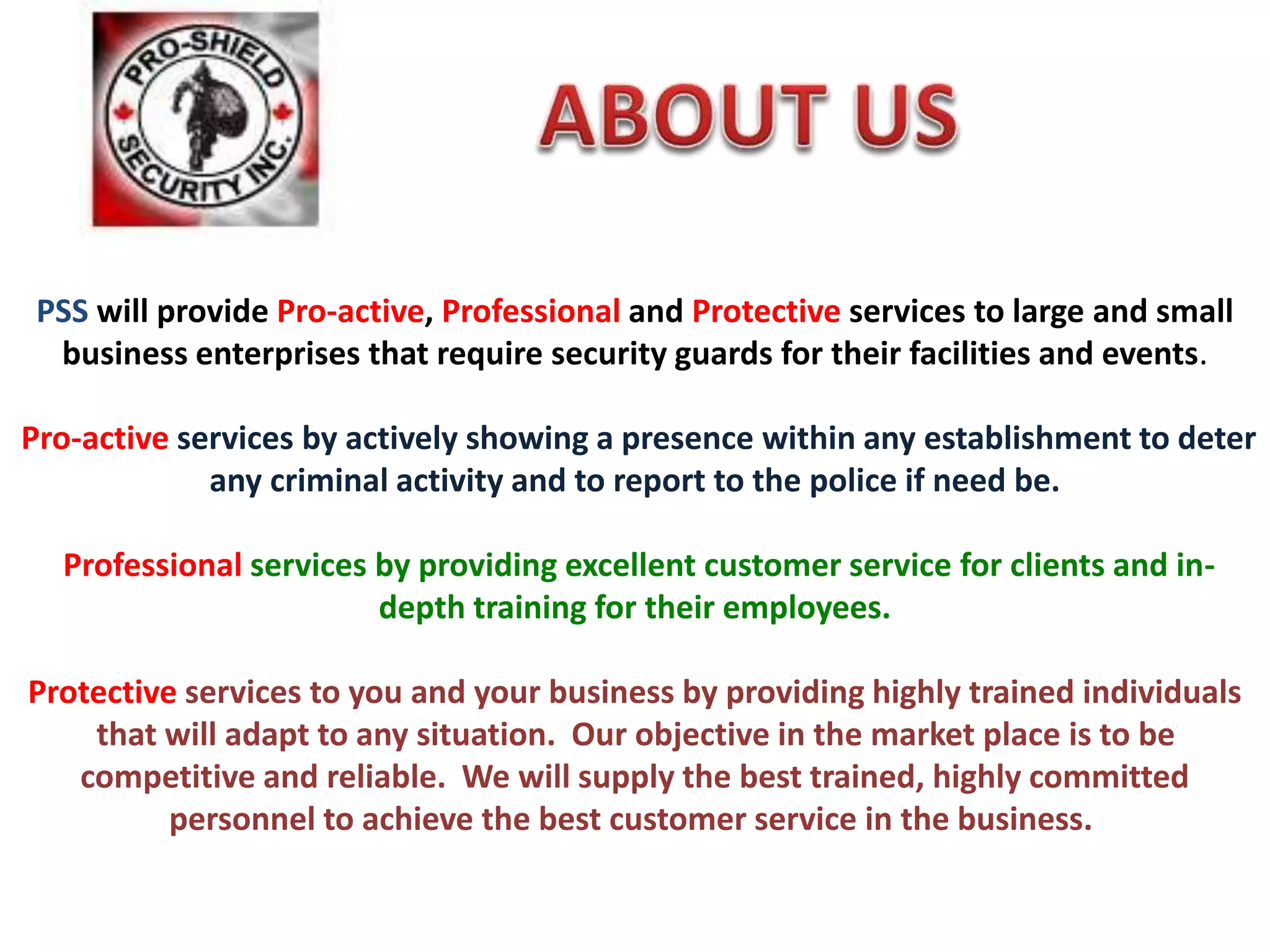 PRO SHIELD SECURITY SOLUTIONS (INDIA) | PPTX