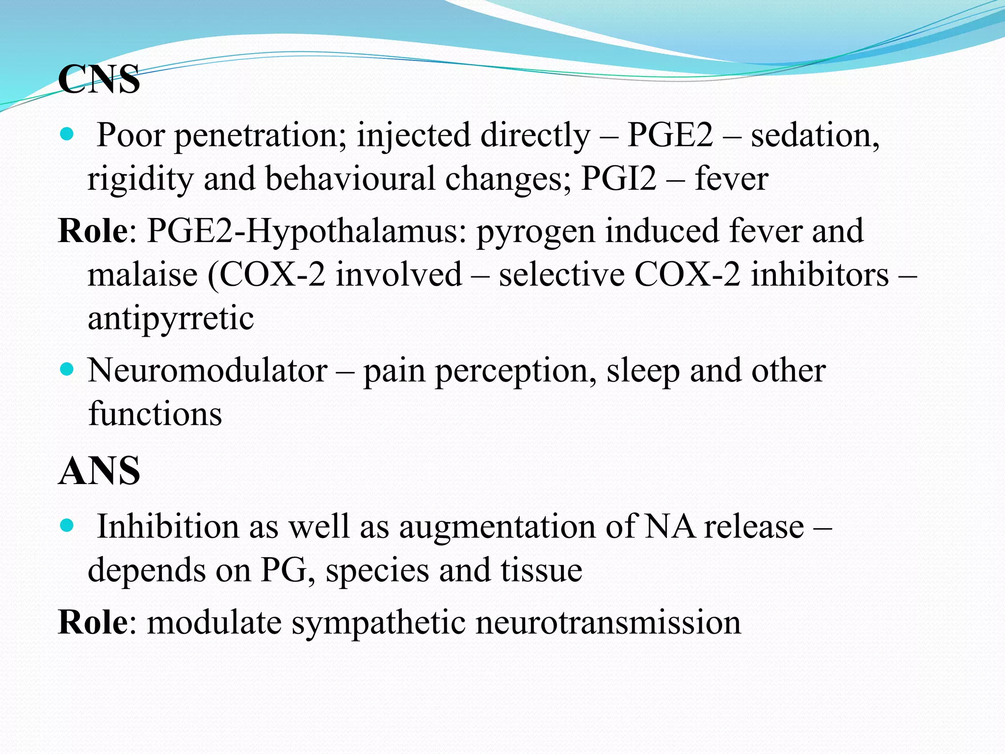 physiological role of prostaglandin | PPTX