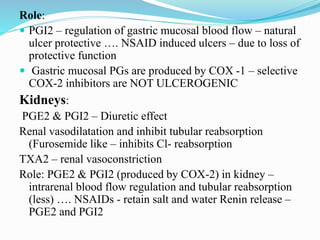 physiological role of prostaglandin | PPTX