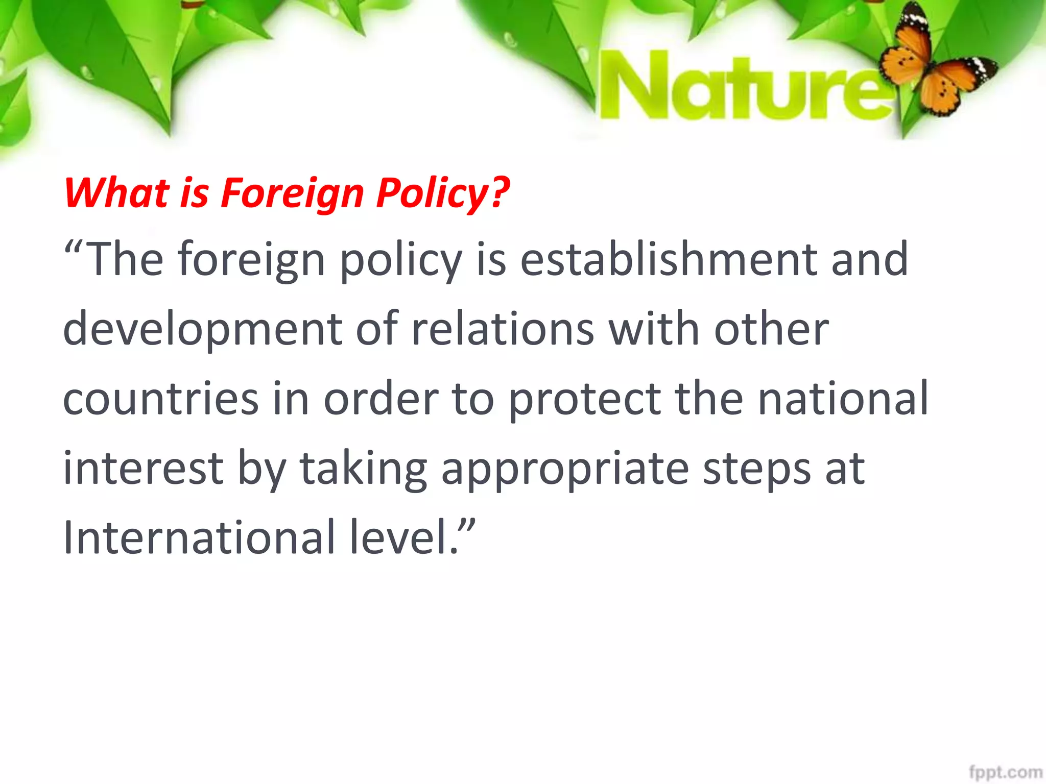 Foreign Policy Of Pakistan | PPTX