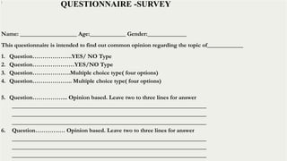 PPT on questionnaire design | PPT