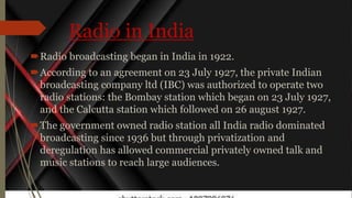 'Presentation on History of Radio In India | PPTX