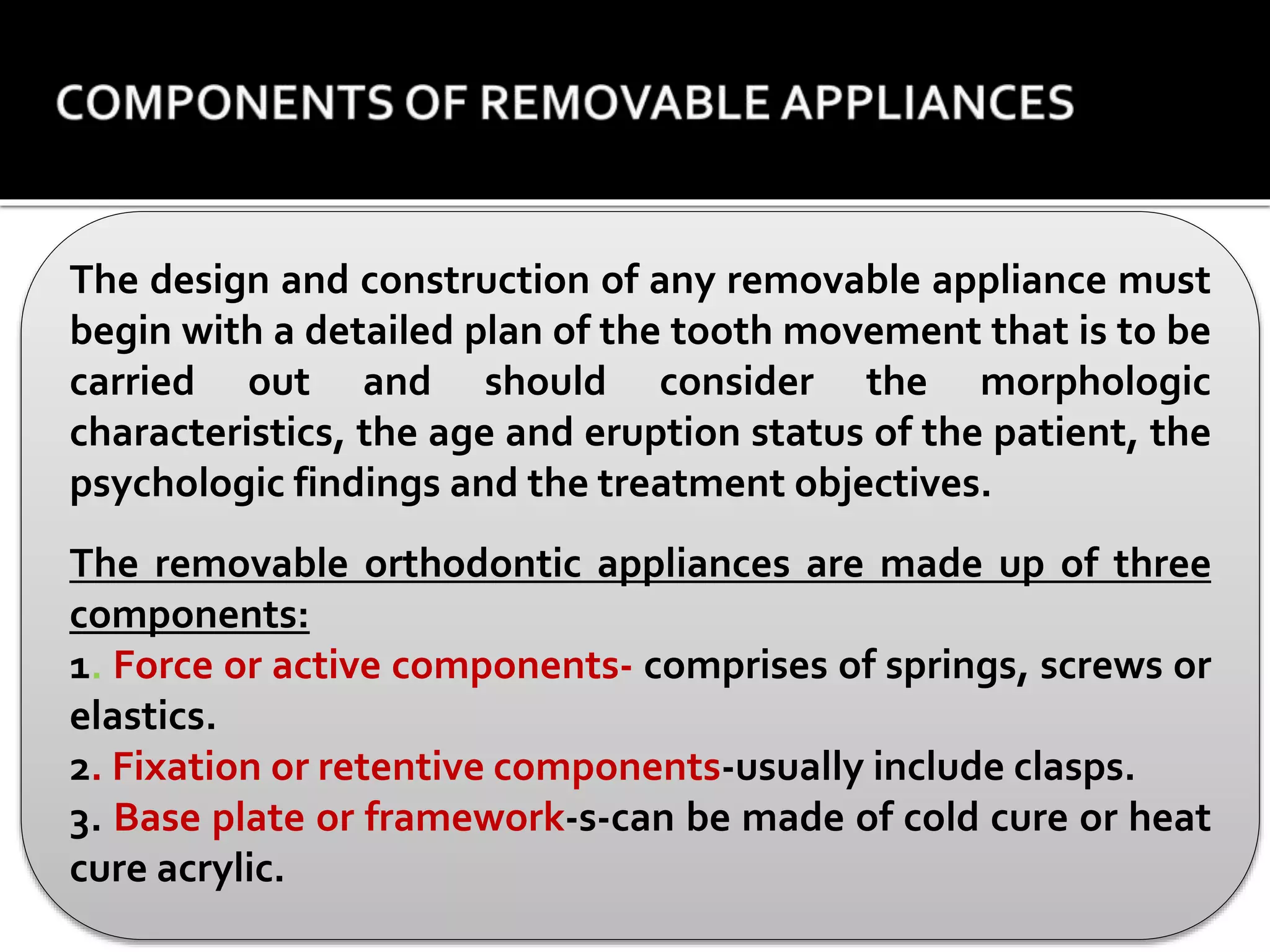 Removable appliance | PPTX