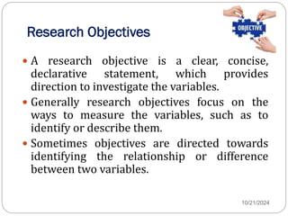 PPT on Research Objectives Dr Virendra Jain.pdf | Medical Health