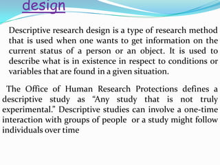 Ppt on research design | PPTX