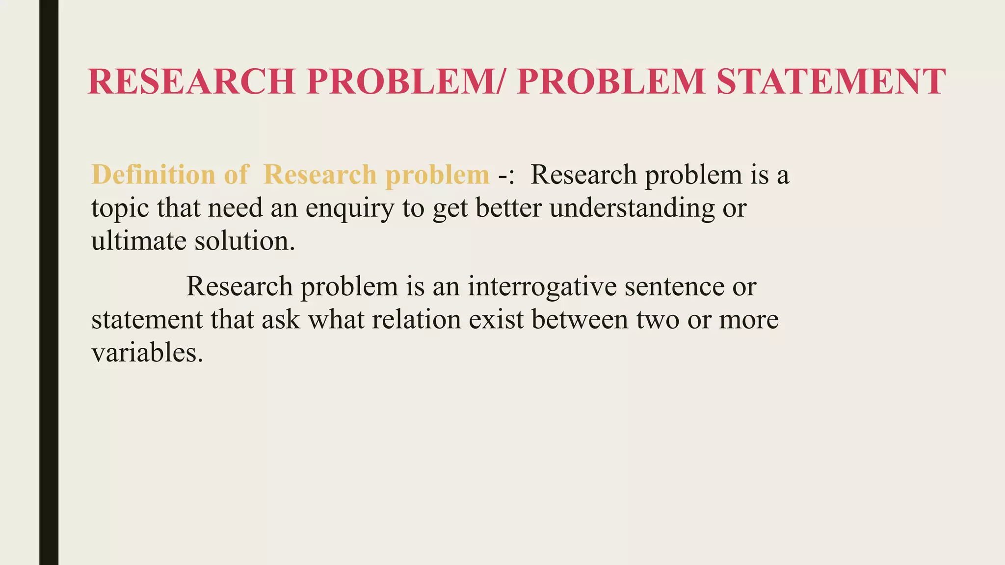 Ppt on research problem | PPTX