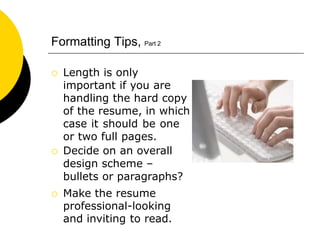 PPT on resumes writing tips -UG students | PPT