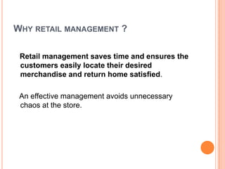 Ppt on retail management | PPTX