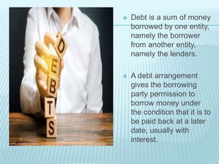 Role of debts in financial leverage by Punit Harkut | PPTX