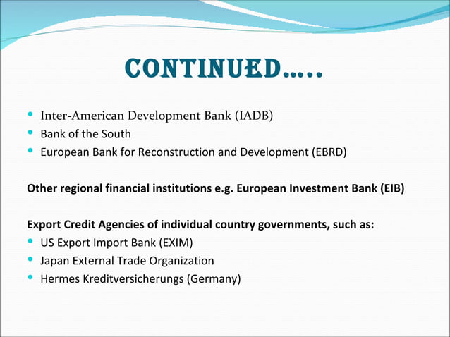 Ppt on role of international financial institutions | PPT