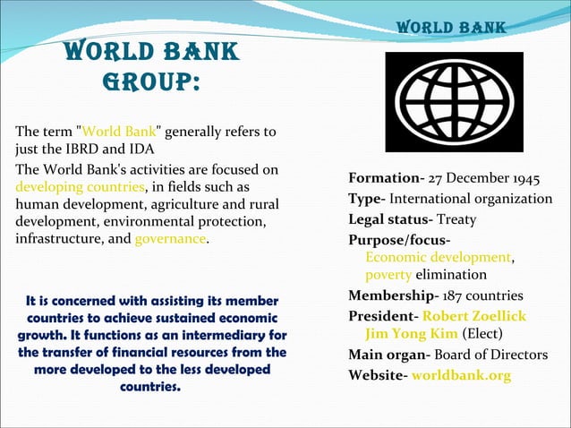 Ppt on role of international financial institutions | PPT