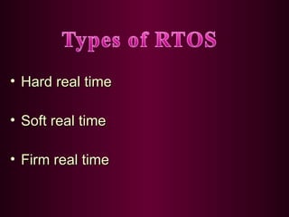 presentation on real time operating system(RTOS's) | PPT