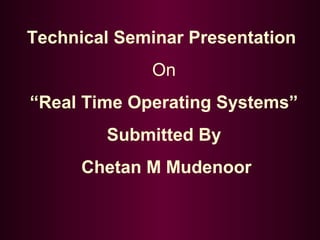 presentation on real time operating system(RTOS's) | PPT