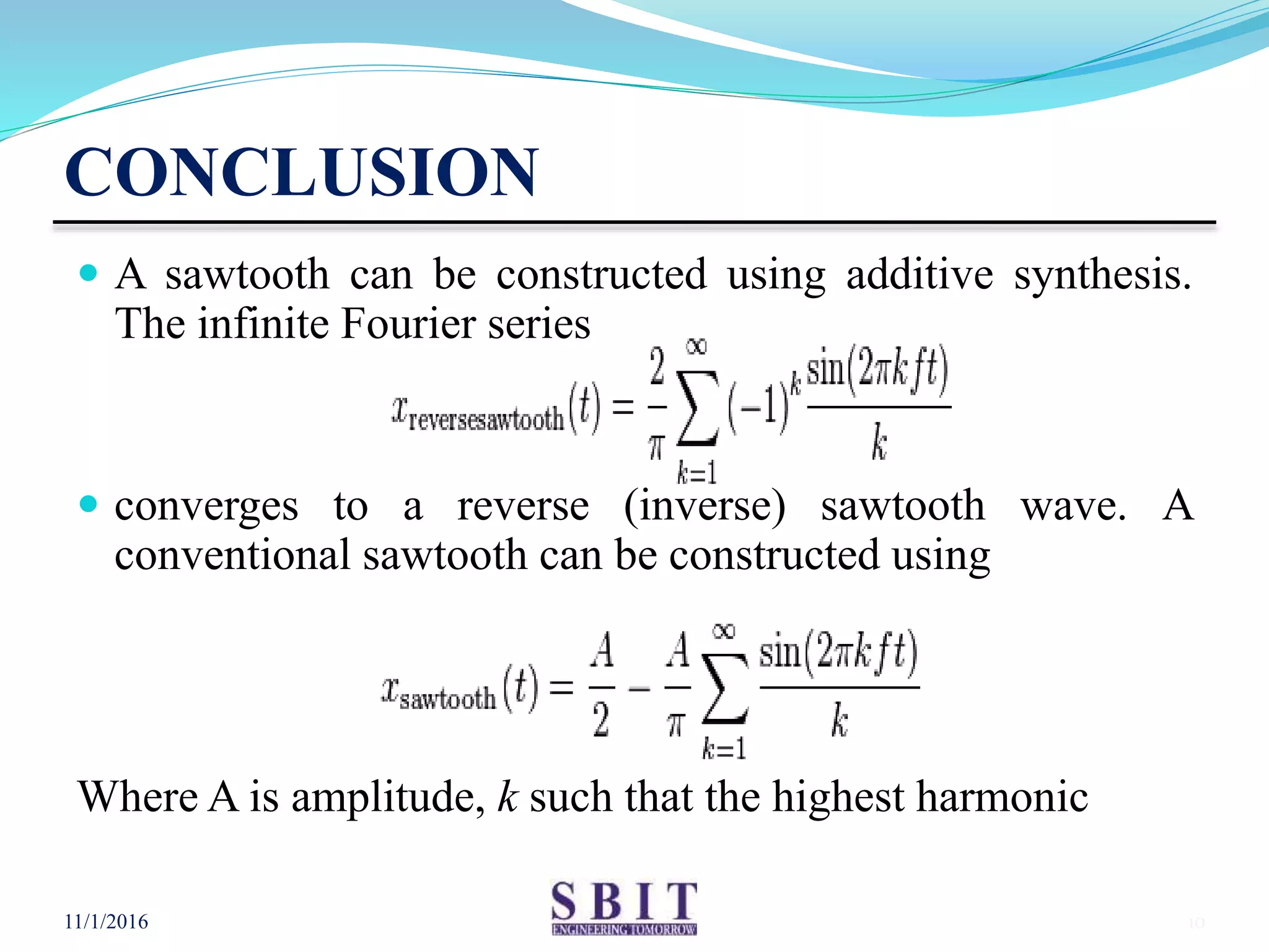 Ppt on sawtooth wave form generator | PPTX