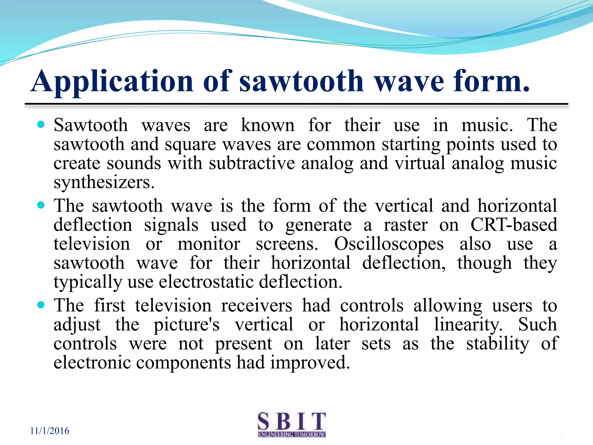 Ppt on sawtooth wave form generator | PPT