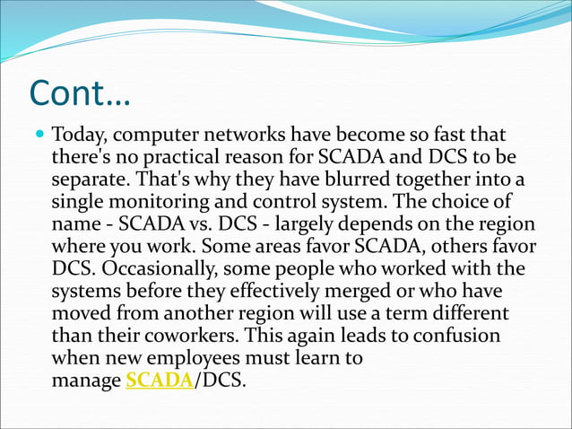 PPT On Scada And Dcs.ppt | Operating Systems | Computer Software and Applications