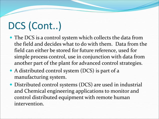 PPT On Scada And Dcs.ppt | Operating Systems | Computer Software and Applications