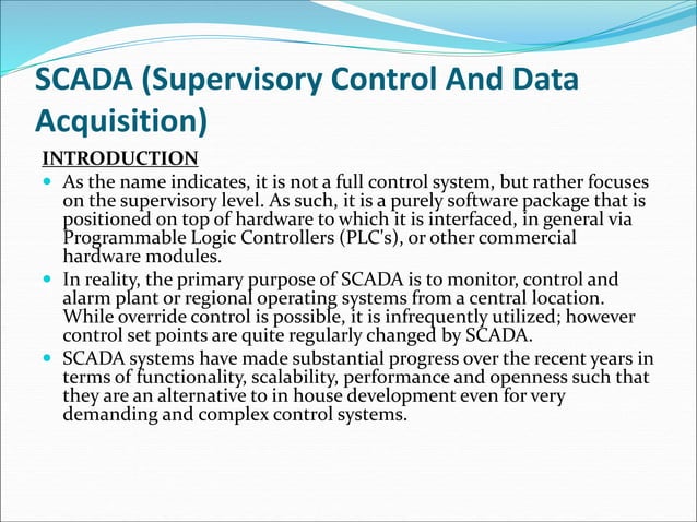 PPT On Scada And Dcs.ppt | Operating Systems | Computer Software and Applications