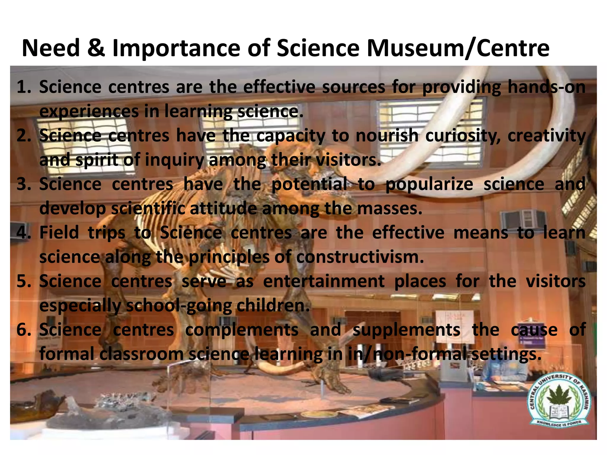 Role of Science Museum/Centre in Science Teaching/Learning | PDF