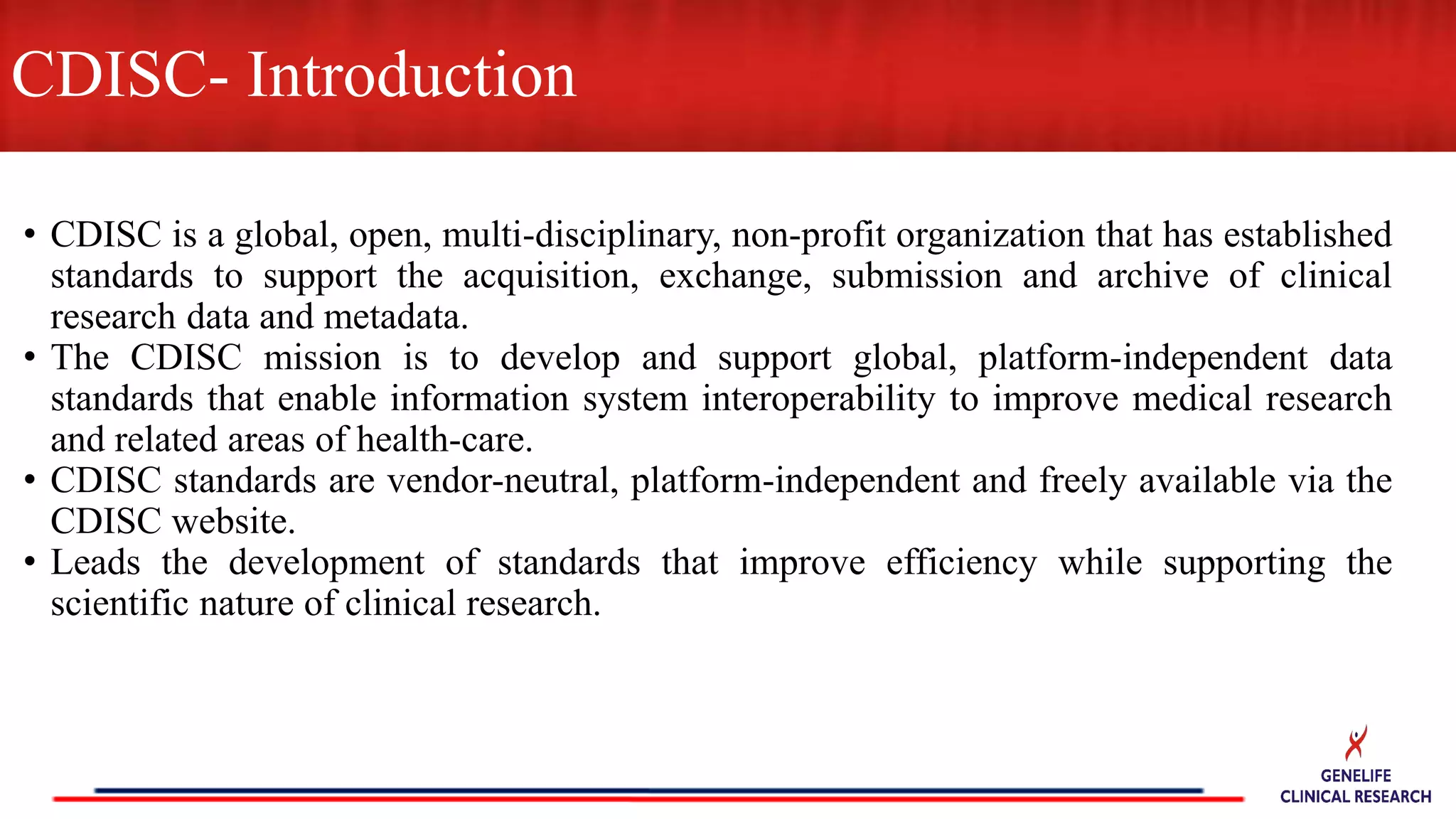 Presentation on CDISC- SDTM guidelines. | PPTX