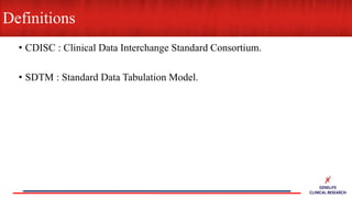 Presentation on CDISC- SDTM guidelines. | PPTX